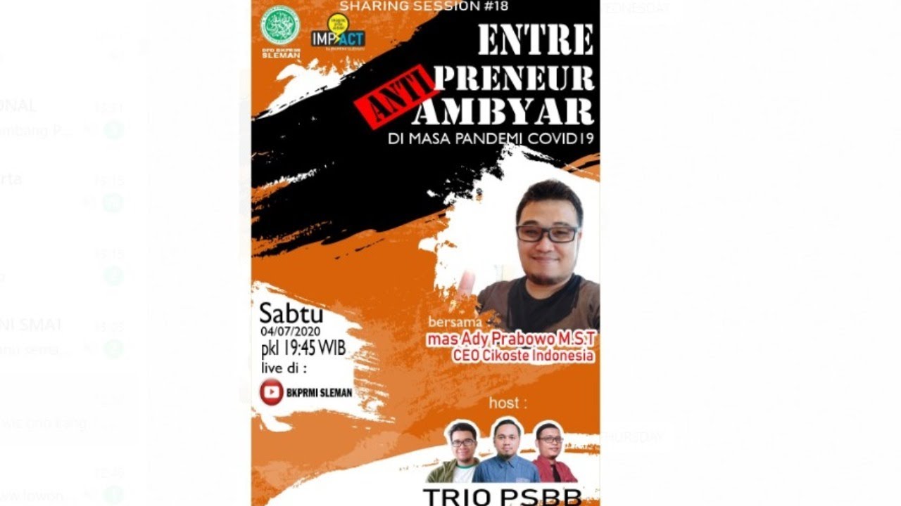 Live Sharing Session Bareng Mas Ady Prabowo - CEO Cikoste Indonesia ...