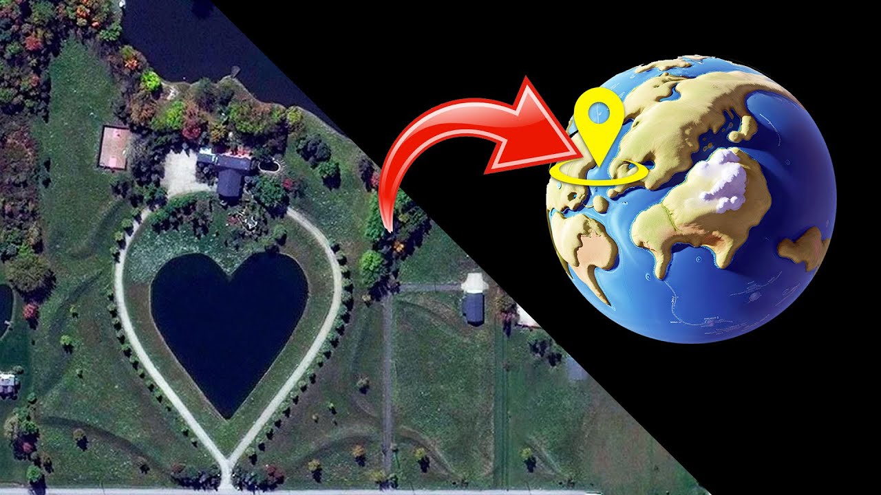Amazing Places: Heart-Shaped Lake on Google Earth and Google Maps - YouTube