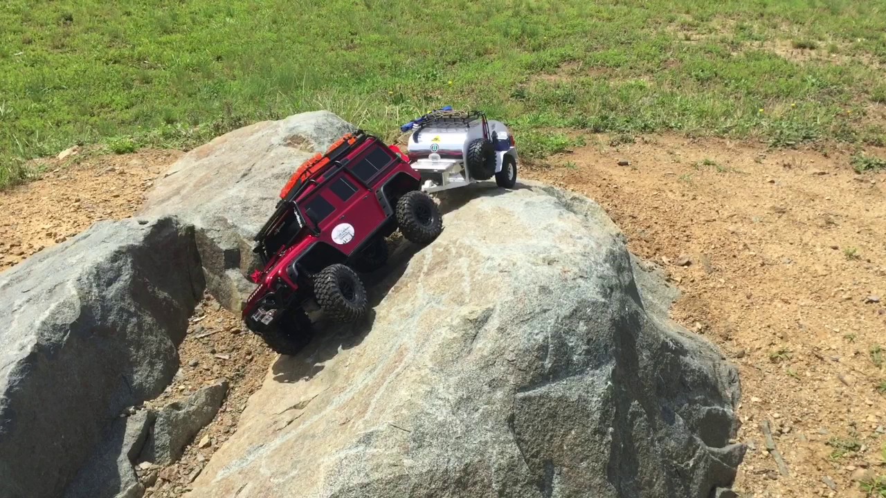 Traxxas TRX4 Pulling my Teardrop trailer - YouTube