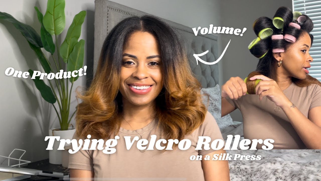 I Tried Silk Press Curls with Velcro Rollers! - YouTube