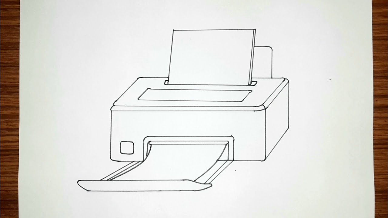 Printer 🖨 drawing easy | How to draw a printer step by step | - YouTube