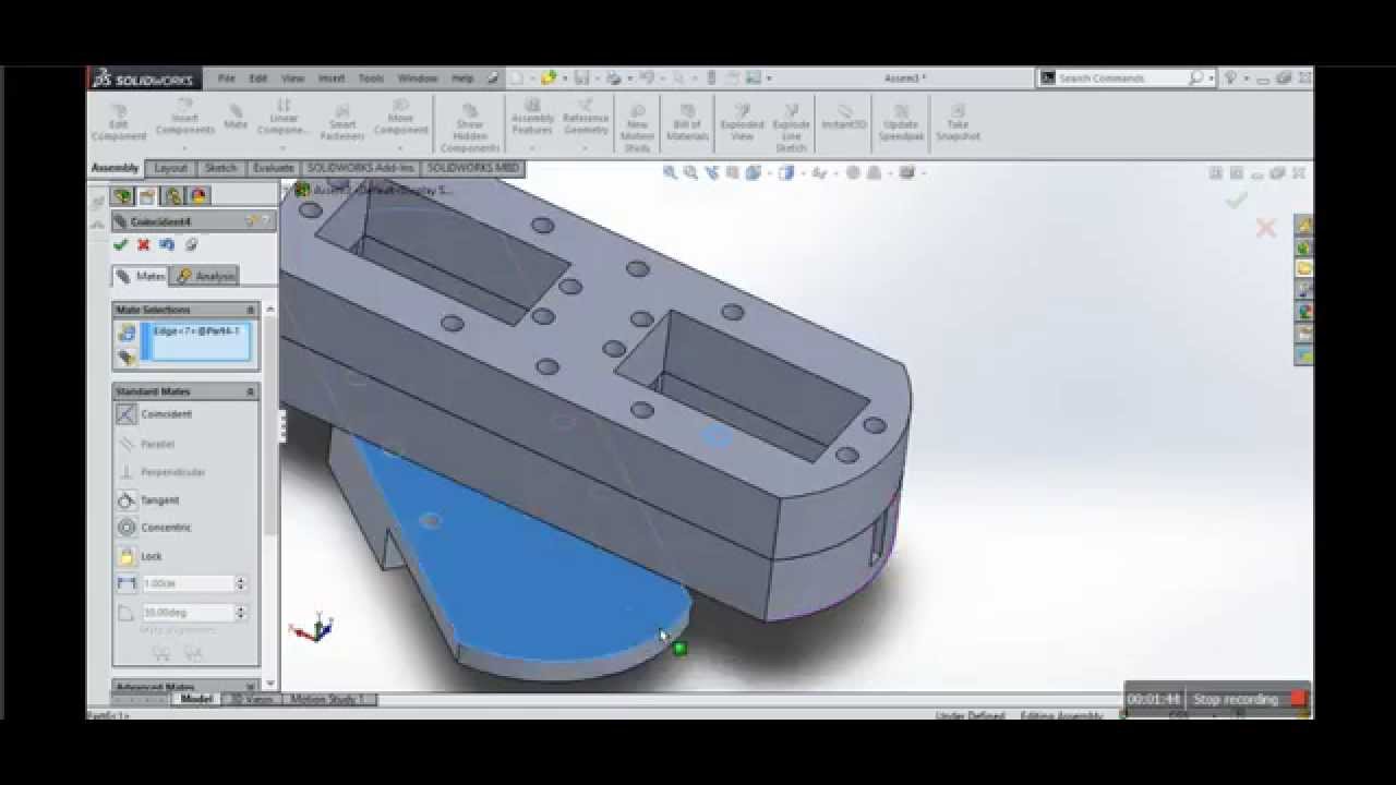 Biometric ROV Robotic Fish Brackets.Design Middle Part - SolidWorks ...