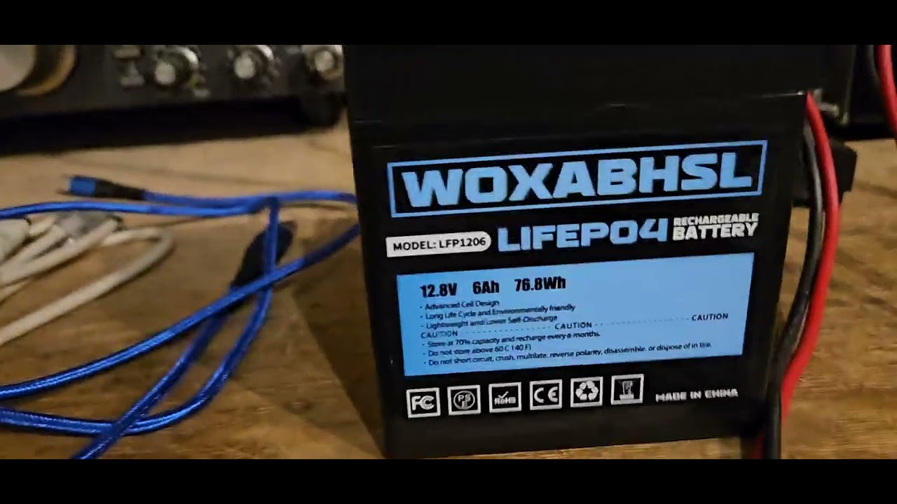 testing $21 6ah lifepo4 battery 100w carrier fm test ham radio - YouTube