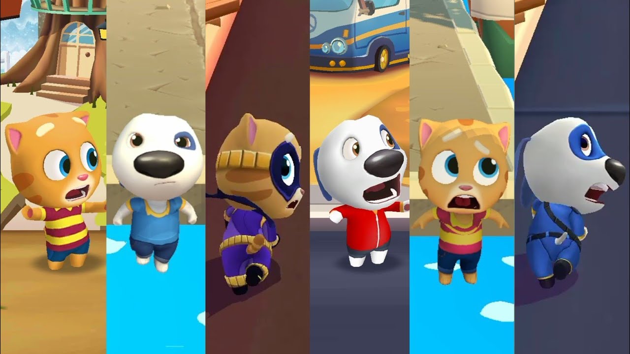 Talking Tom Gold Run Vs Tom Gold Run 2 Vs Tom Hero Dash Characters ...