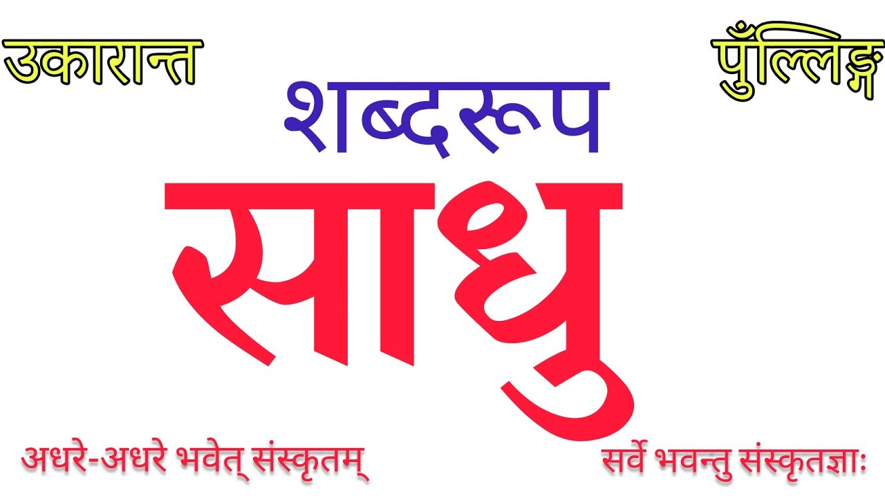 साधु शब्दरूप उच्चारण, अर्थ और वाक्यप्रयोग सहित || sadhu shabd roop ...