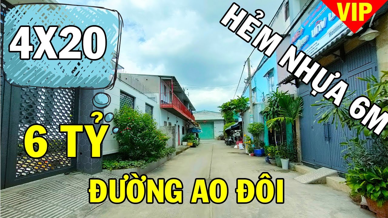 Bán Đất Đường Ao Đôi, 4x20, Hẻm 6m, Không Lộ Giới, 6 Tỷ TL - YouTube