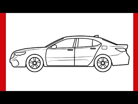 How to Draw a 2017 Acura TLX / Car Drawing - YouTube
