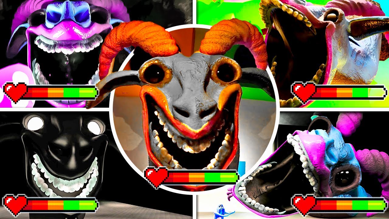 Garten of Banban 0 - All RAMAMBA Scenes with Healthbars - YouTube