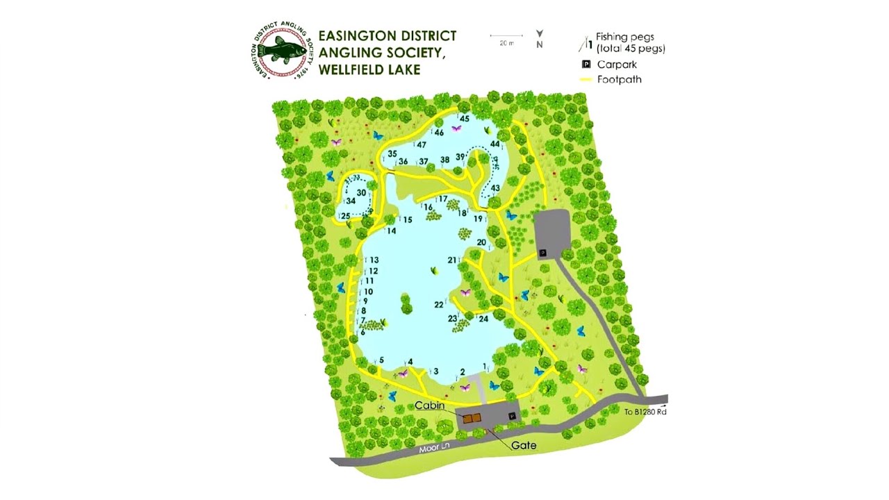 EDAS Wellfield Lake Fishing Pegs 1 ~ 24 Wingate County Durham - YouTube