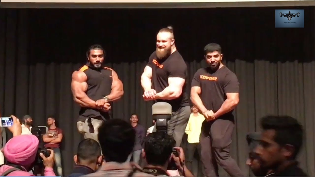Bodybuilder Sangram Chougule and Josh Maley Guest Posing in Bodypower ...
