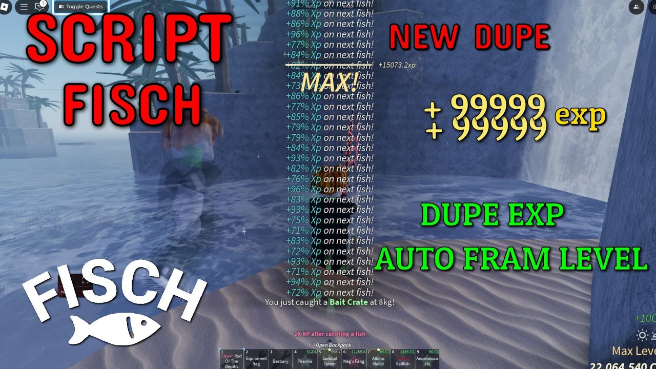 🦈 Script Fisch /Hack | SCRIPT DUPE EXP + AUTO FRAM EXP [FISCH🎣] - YouTube
