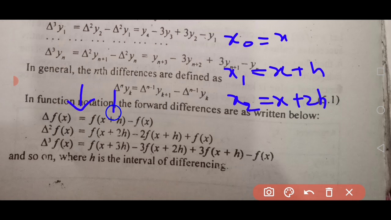 Forward differences, Backward differences and Central differences - YouTube