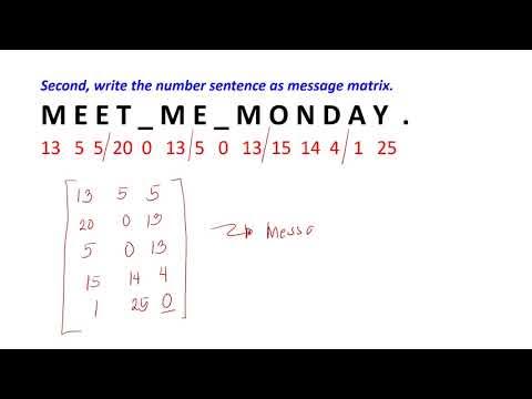 Matrix Application: Encoding a Message using Matrices (Part 2) - YouTube