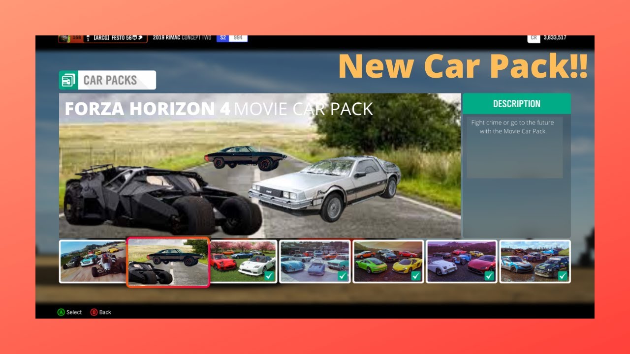 FH4 | New Movie Car Pack - YouTube