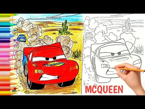 PIXAR CARS LIGHTNING MCQUEEN AND TOW MATER | DRAWING AND COLORING ...