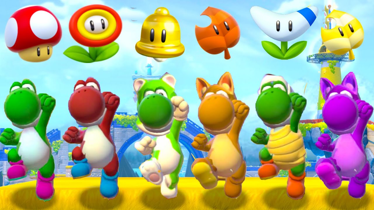 All Yoshi Power-Ups in Super Mario 3D World + Bowsers Fury - YouTube
