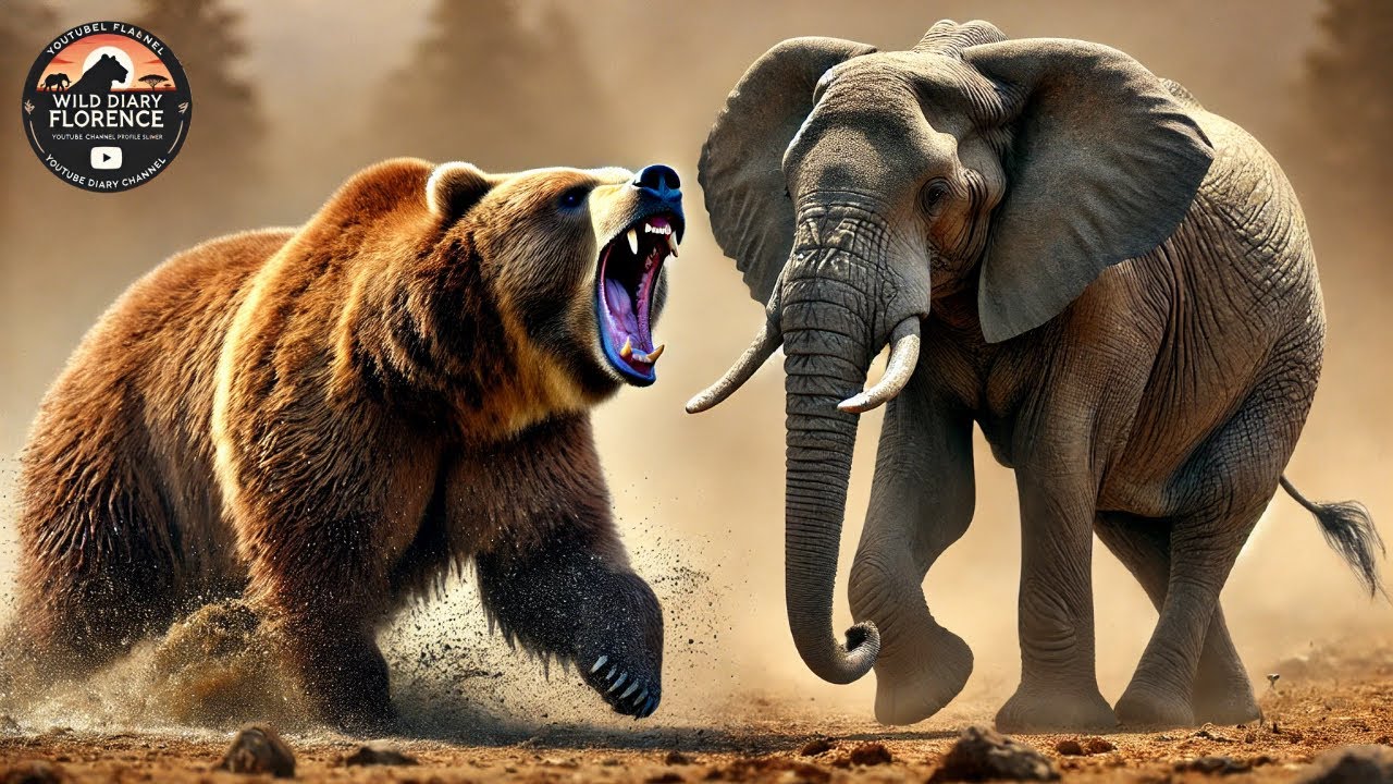 African Elephant vs. Grizzly Bear: The Ultimate Showdown | Wild Diary Florence - YouTube