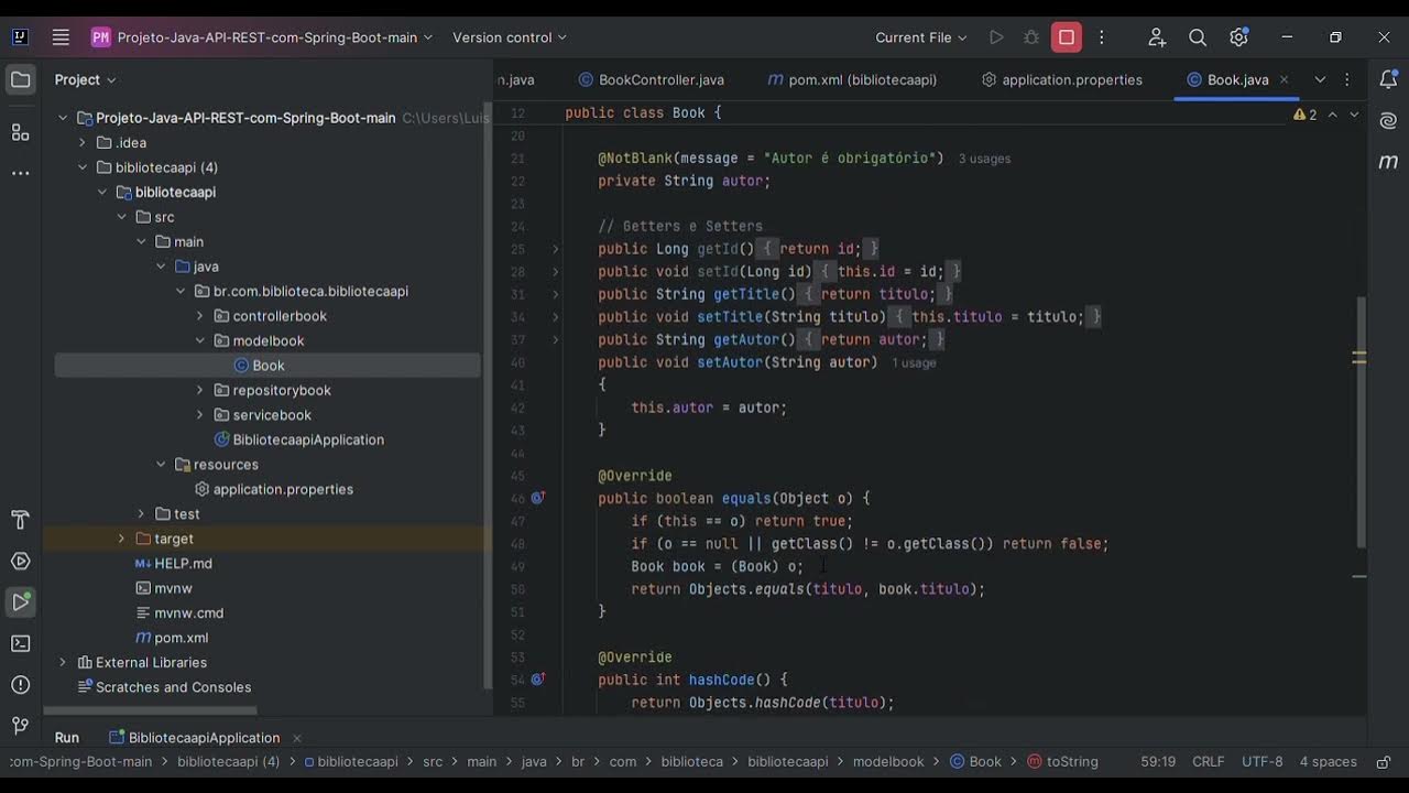 Projeto Java API REST com Spring Boot main Vídeo 02 - YouTube
