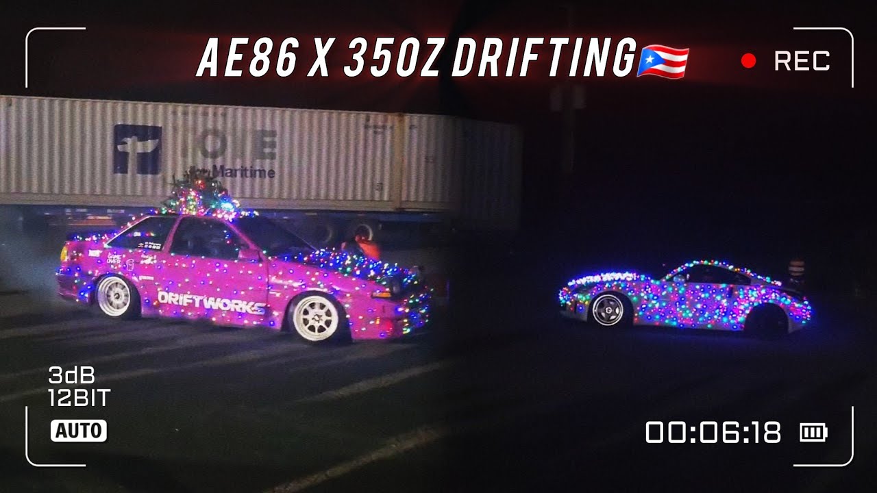 Christmas Lights AE86 x 350Z Drifting en Puerto Rico - YouTube