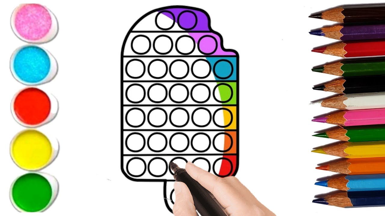 Ice cream popit drawing for kids and toddlers.Drawing and coloring # ...