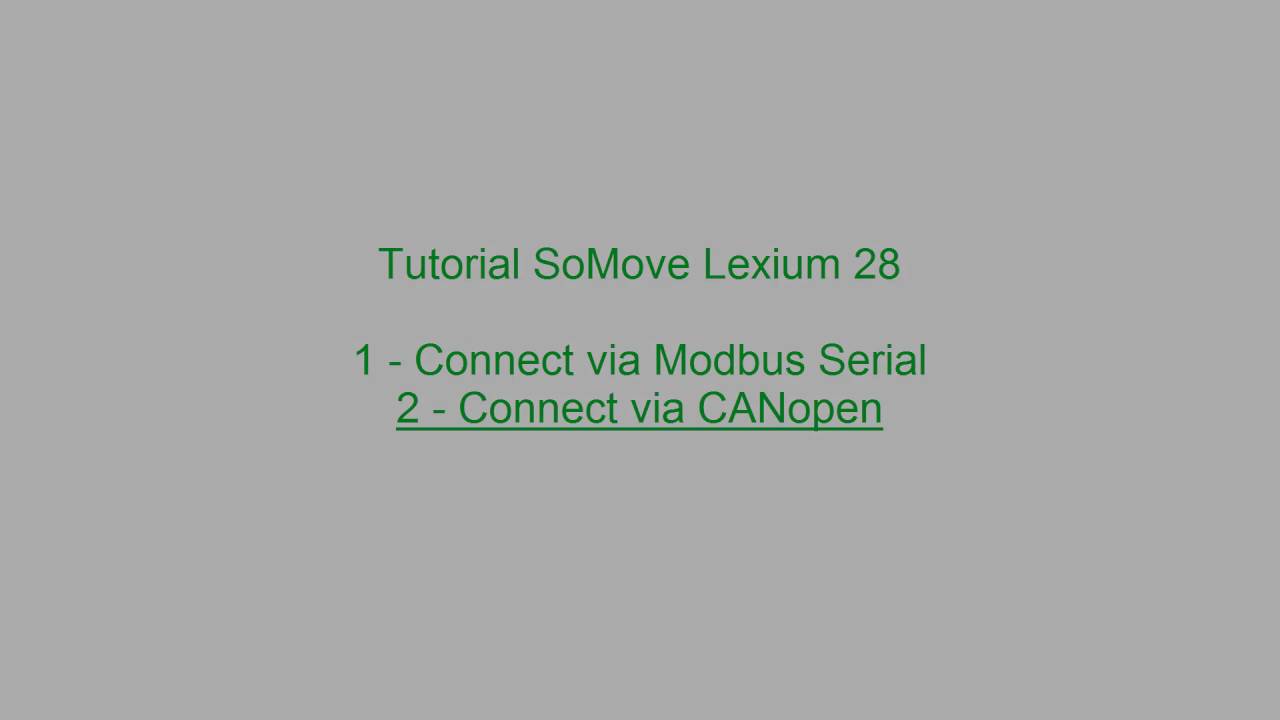 Tutorial SoMove Lexium 28 - Connect Servo Drive with PC - YouTube