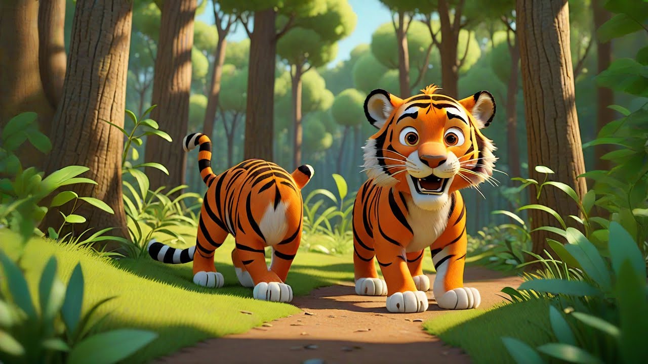 Five Little Tigers Take a Tumble | Counting Song for Kids | Nursery ...