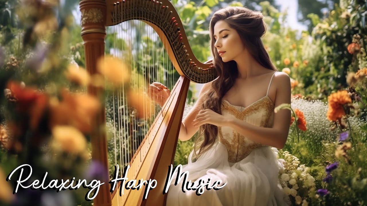 Beautiful Harp & Birds Singing 🎼 Peaceful Music for Stress Relief ...