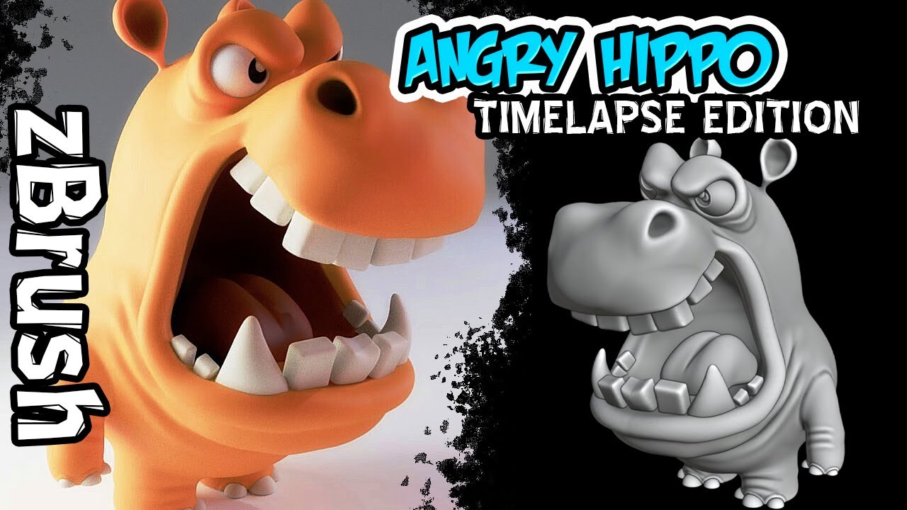 Making an Angry 3D Hippo - The Timelapse Edition - YouTube