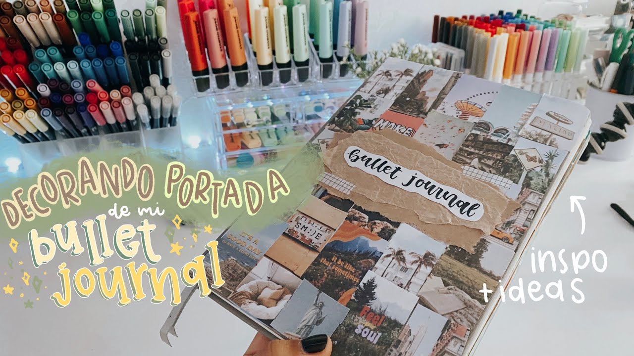 DECORANDO PORTADAS 📚 - así decidí hacer la de mi BULLET JOURNAL 🌿 - YouTube