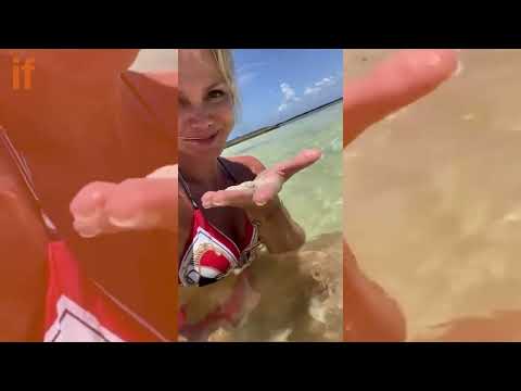 Eliana compartilha vídeo feito em praia paradisíaca