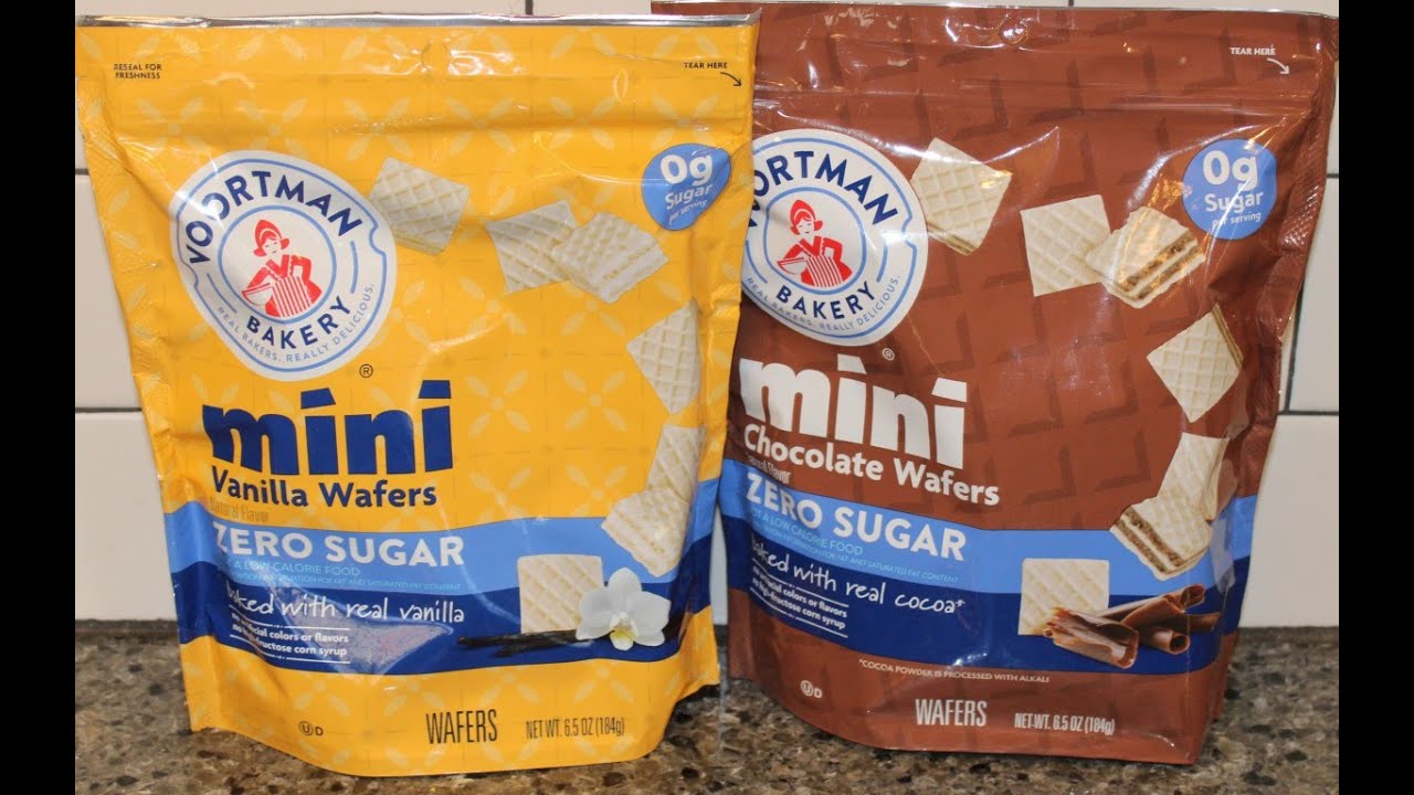 Voortman Bakery Zero Sugar: Mini Vanilla Wafers & Mini Chocolate Wafers ...