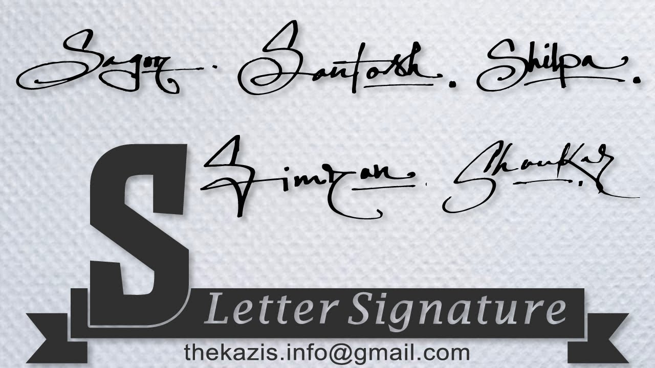 How to Draw S Signature in Different Style | Signature Style Of letter ...