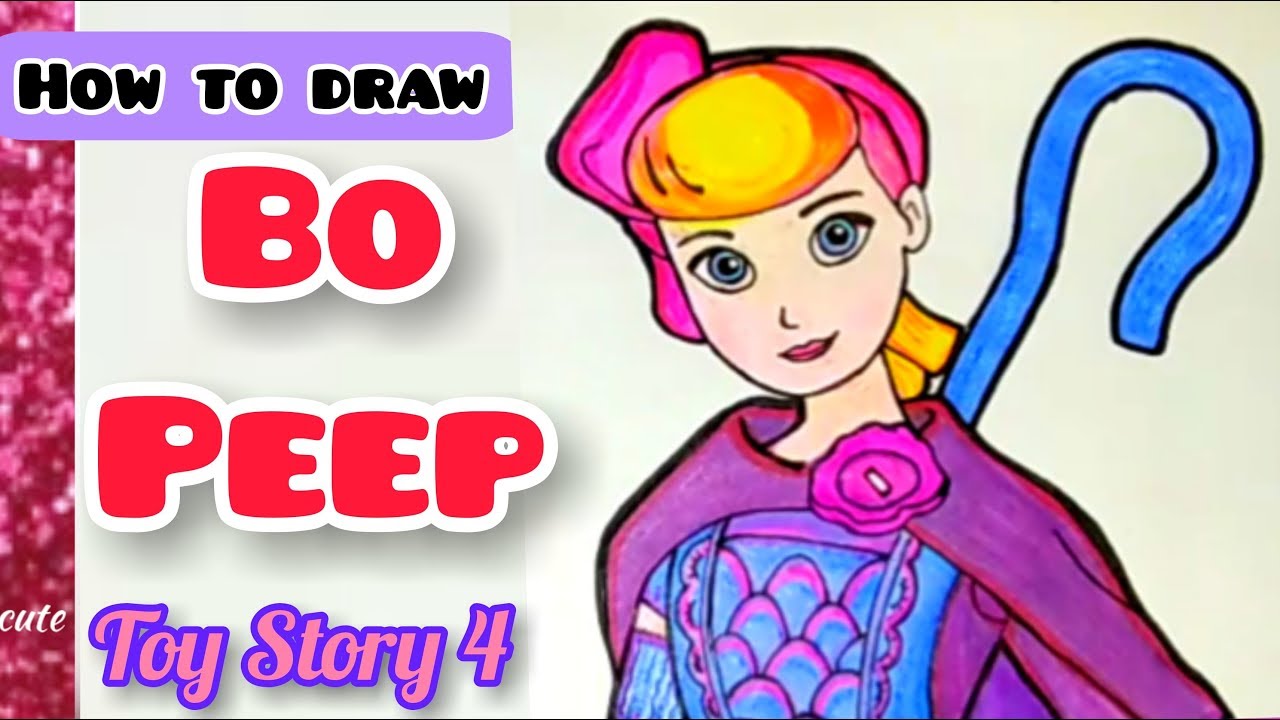 Draw So Cute Bo Peep From Step By Step For beginners - YouTube