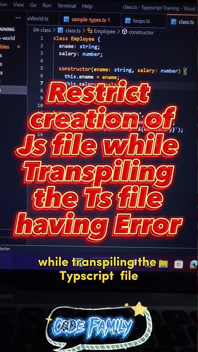 how to restrict creation of JavaScript file while Transpilation of Typescript file having Error ...