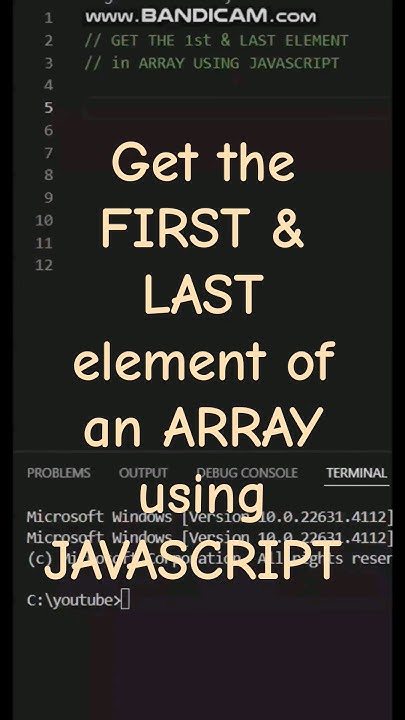 How to get FIRST & LAST element of an Array using JavaScript 👆 #shorts #viralshorts #array - YouTube