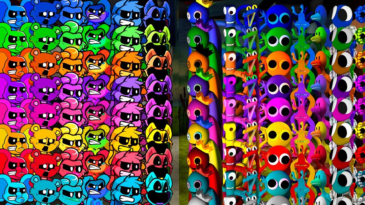 All Colors Smiling Critters VS All Colors Rainbow Friends Friday Night ...