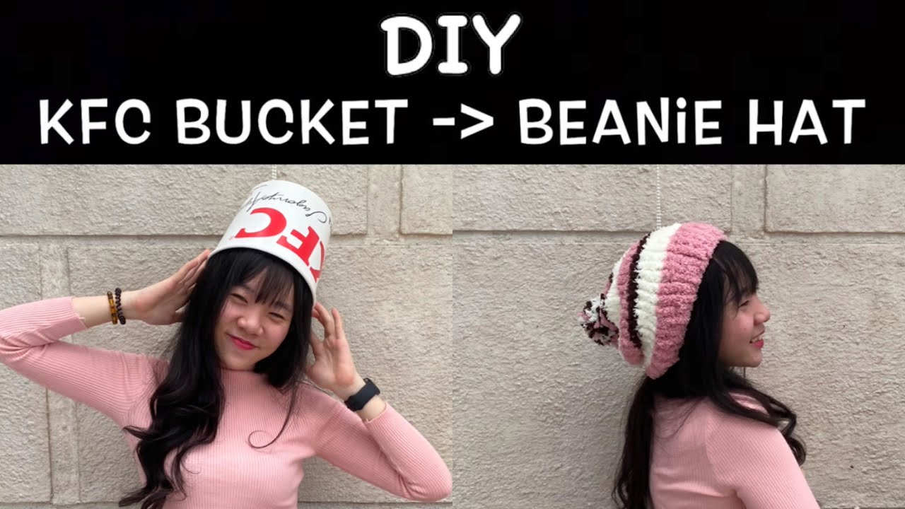 membuat TOPI BEANIE dari BUKET KFC / CARA MERAJUT TOPI KUPLUK MUDAH ...