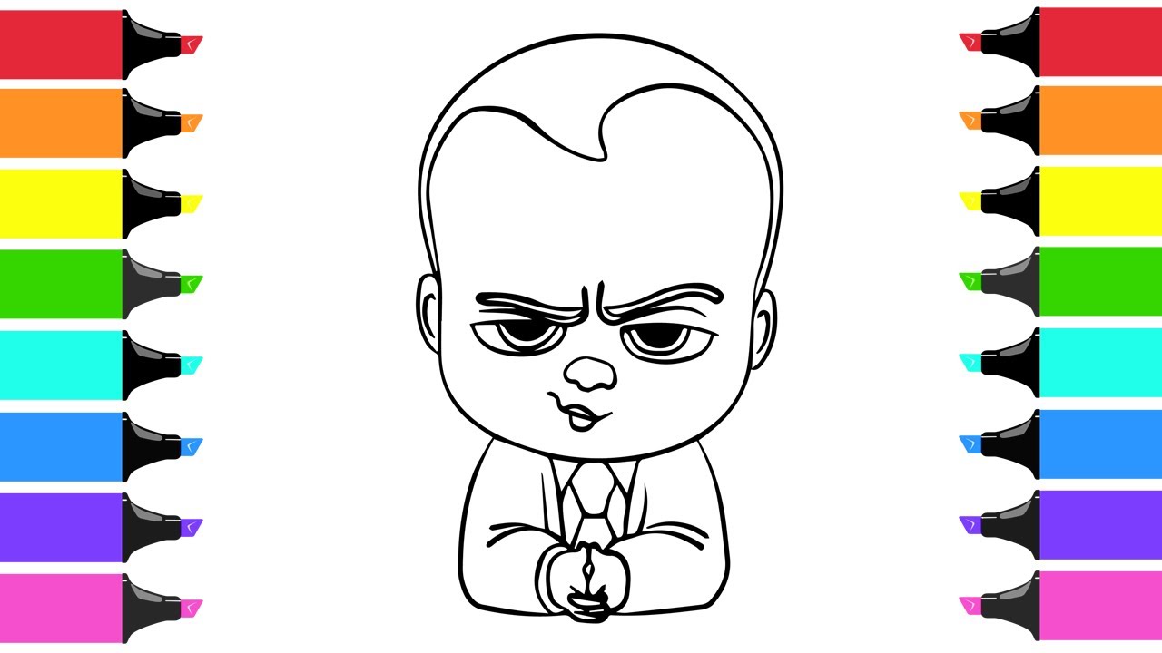 Boss Baby Coloring Page Learning Colors For Children - YouTube