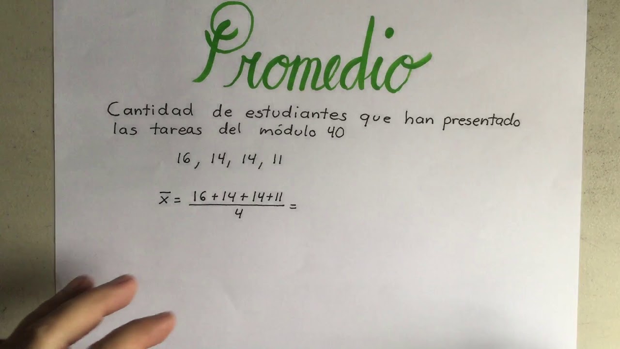Promedio o Media Aritmética - YouTube