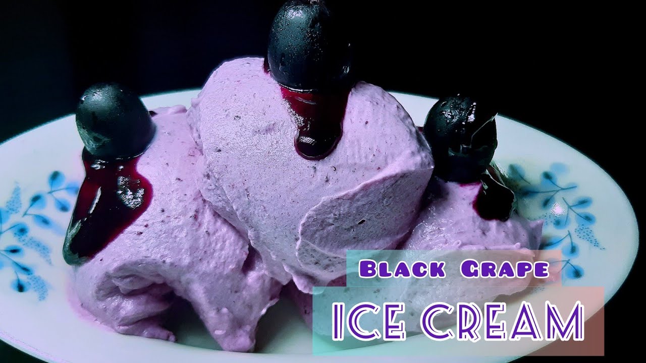 Black Grape Ice cream/Homemade ice cream recipe/Simple Ice cream/Ice ...