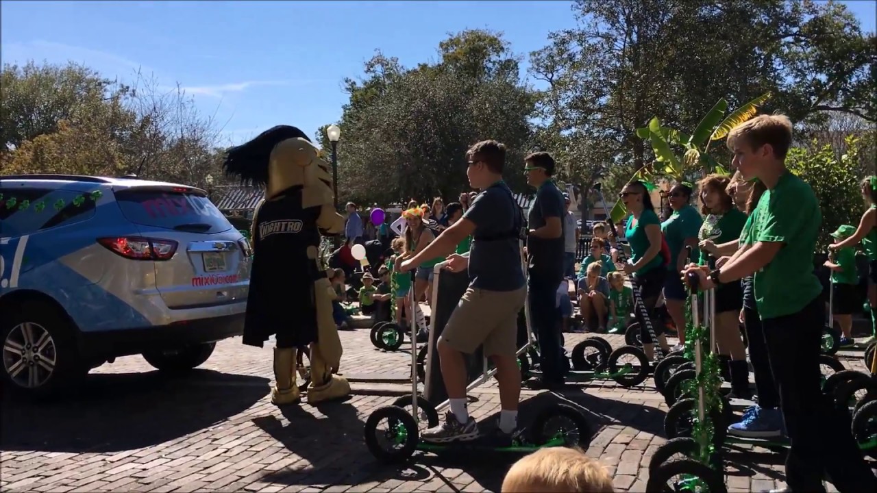 UCF's Knightro Mascot at the Winter Park St Patricks Day Parade in 2017 ...