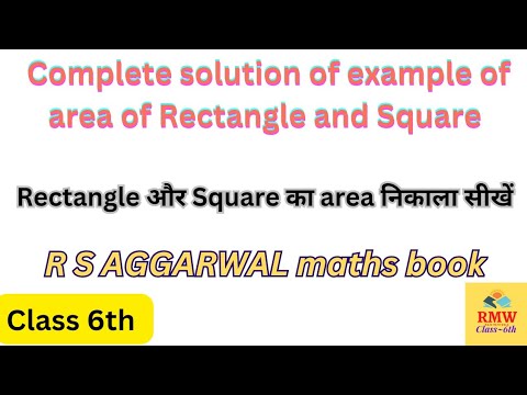 area of square and rectangle| R S Aggarwal maths | Class 6| solution of ...