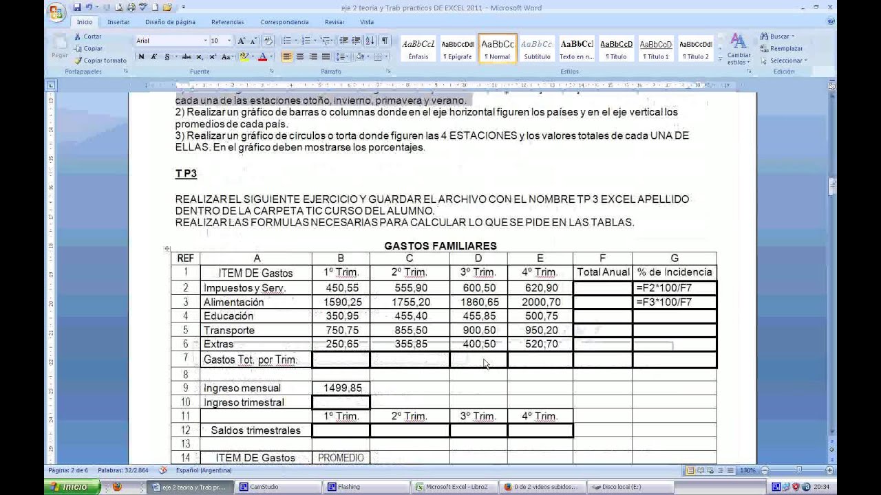 Tutorial EXCEL TP2 graficos e incidencia - YouTube