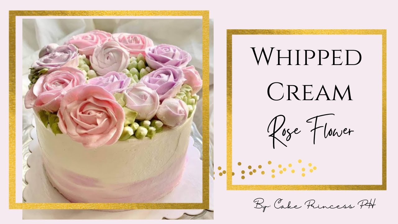Whipped Cream Rose Flower Using 124K tip - YouTube
