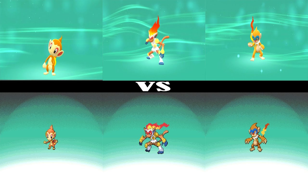 ALL CHIMCHAR EVOLUTIONS | POKEMON BRILLIANT DIAMOND VS POKEMON DIAMOND ...
