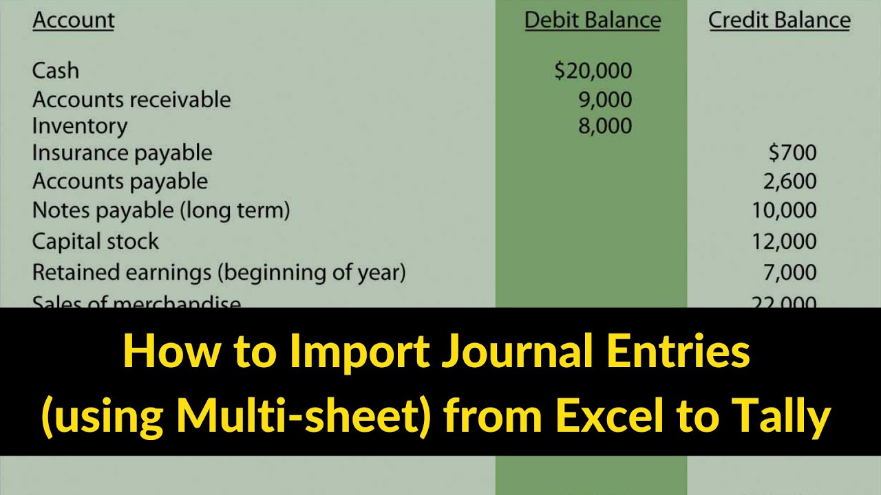 How to Import Journal Entries using Multi sheet from Excel to Tally ...