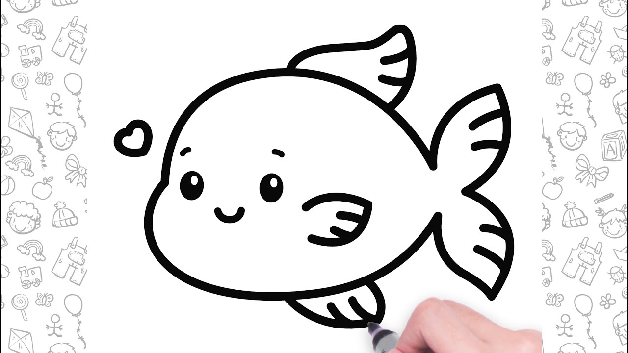 🐟Easy Fish Drawing Step by Step | Easy Animal Drawings For Kids - YouTube