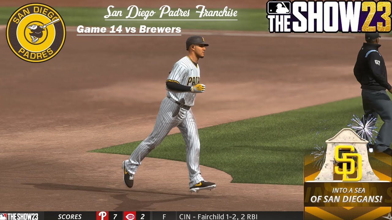 MLB THE SHOW 23 - San Diego Padres Franchise Game 14 vs Brewers - YouTube
