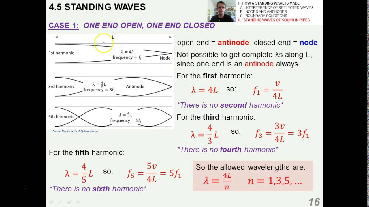 4.5.2 Boundary Conditions, Standing Sound Waves in Pipes (13-21) - YouTube