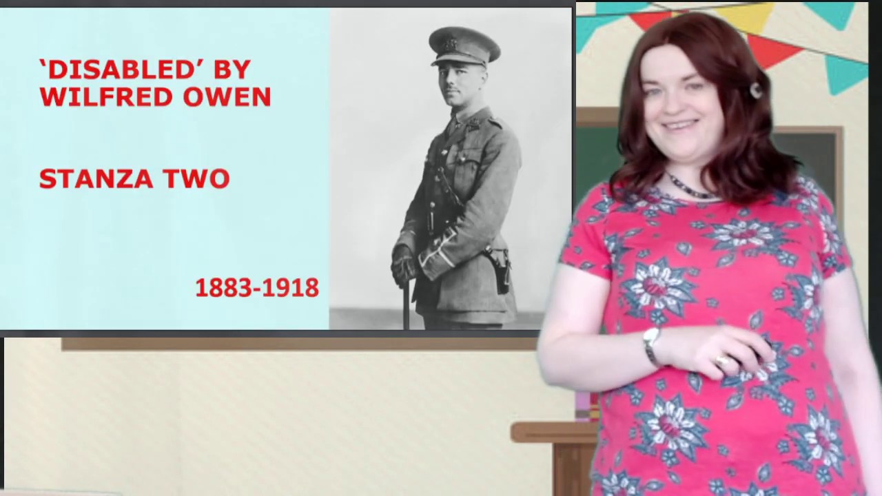 'Disabled' by Wilfred Owen - Stanza Two Analysis - YouTube